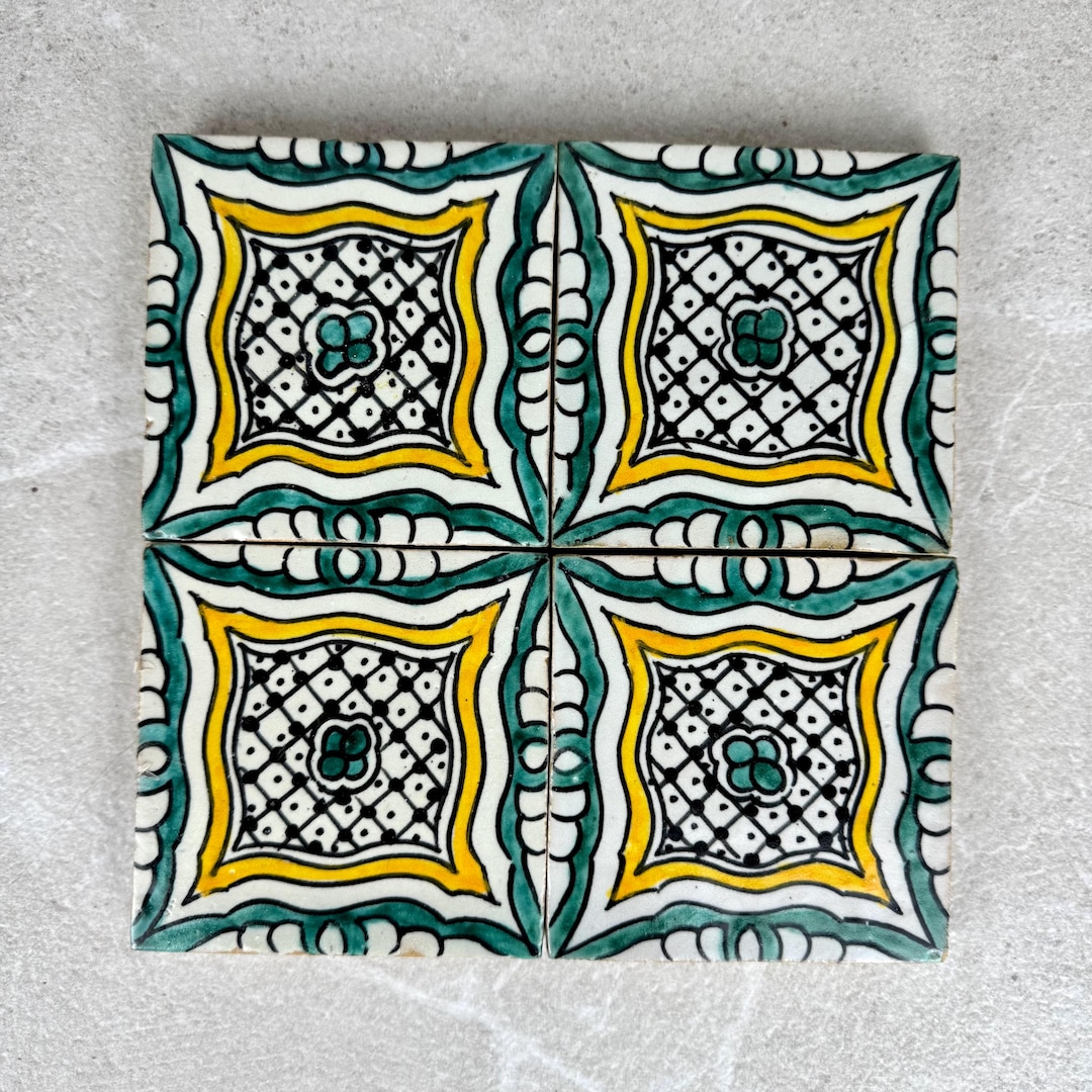 Authentic Fez Moroccan Zellige Tiles – Handmade 4x4” Square Tiles Fo ...