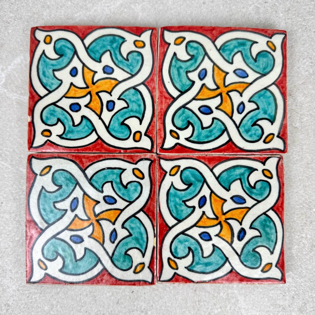 10x10cm Colorful Moroccan Tiles – Handmade 4x4” Zellige Tiles for ...