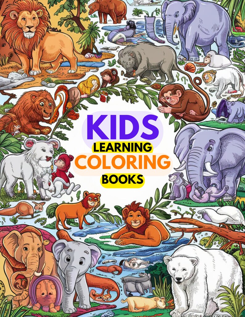 10 Coloring Page Cute Animals Printable Coloring Sheets Instant PDF ...