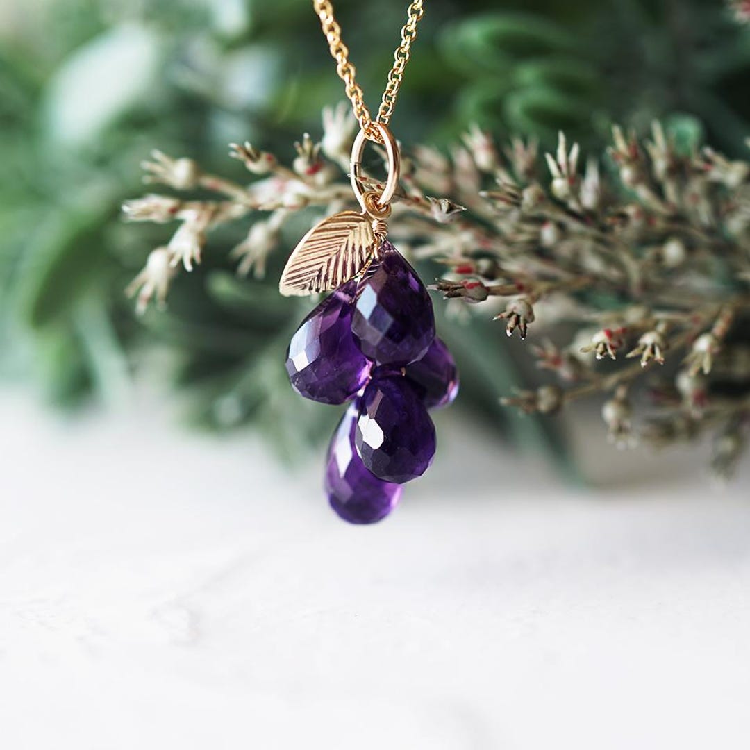 Bacchus's Grape・amethyst Drop Cut Necklace - Etsy
