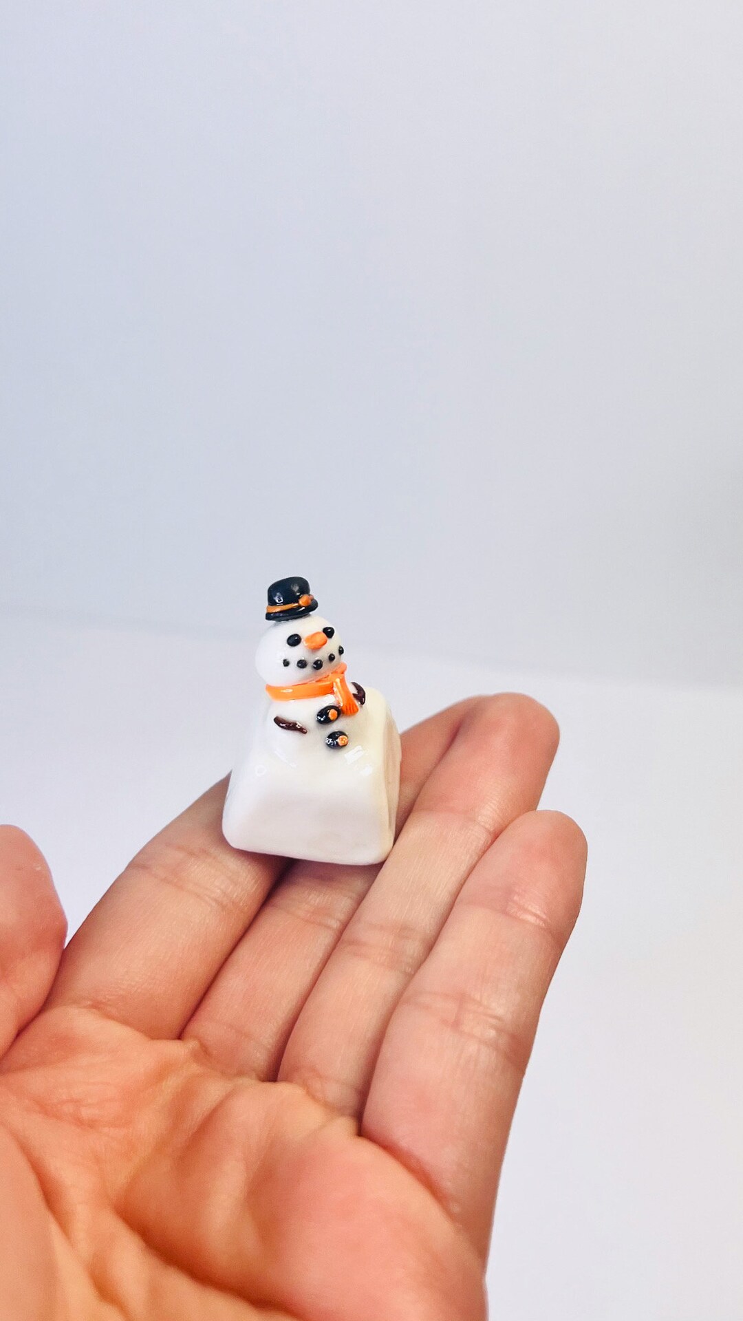 Cozy Snowman Keycap - Handmade Artisan Clay Keyboard Art - Etsy