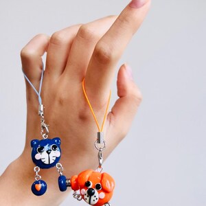 Cat Dog Couple's Phone Charm Handmade Unique Matching Keychain Gift - Etsy