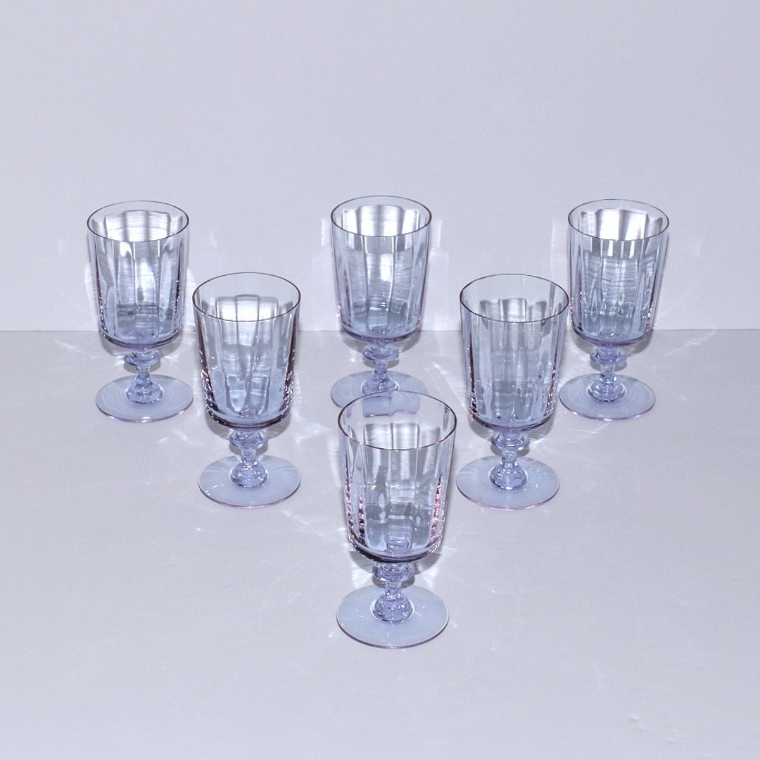 Vintage Alexandrite Dichromatic Wisteria Neodymium Optic Glass Goblets ...