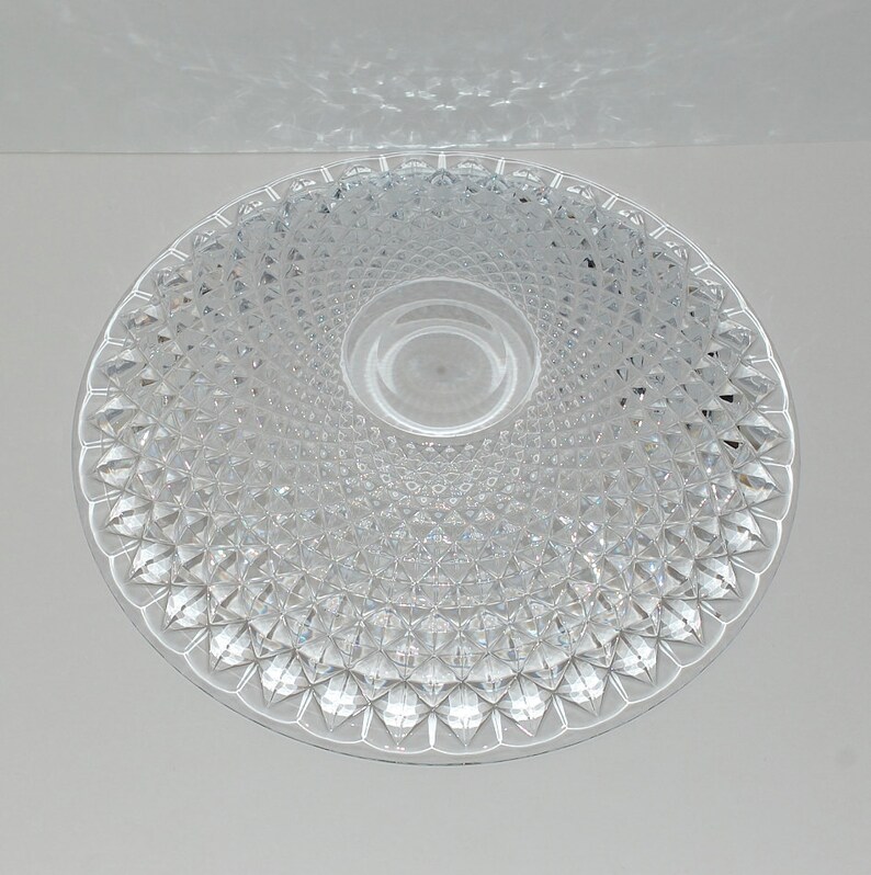 Vintage Crystal Diamond Point Centerpiece Bowl, Large 14 Inch and Heavy ...
