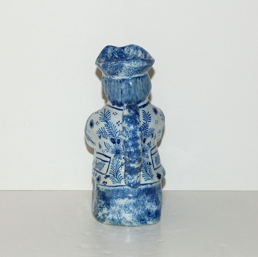 Antique Continental Dutch Delft Blue & White Faience Pottery Character ...
