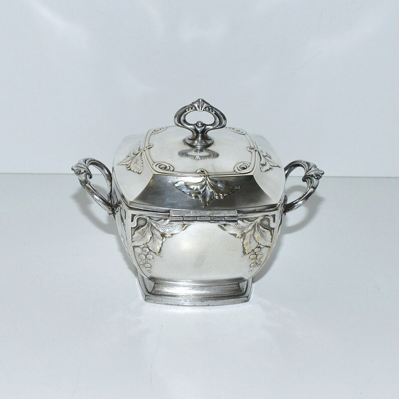Antique WMF Buch Brothers Warsaw Poland Blackcurrant Silver Tea Caddy ...