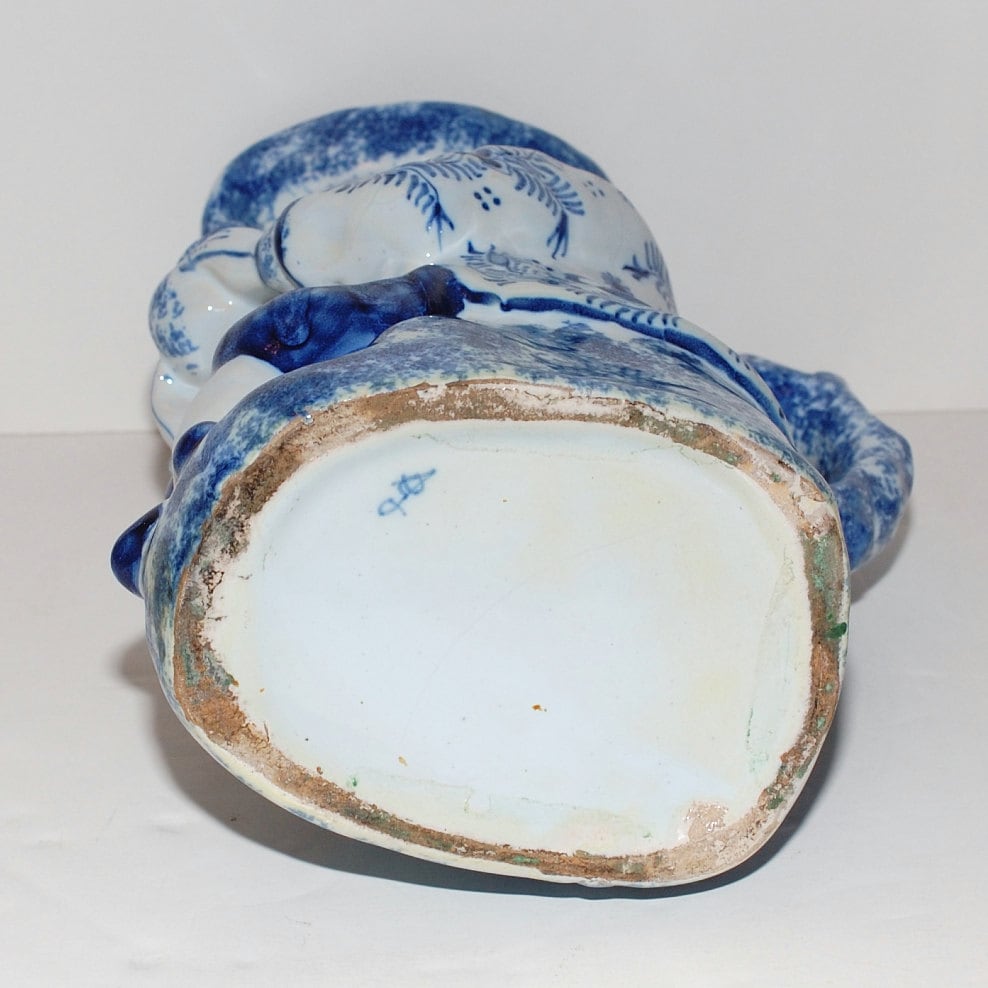 Antique Continental Dutch Delft Blue & White Faience Pottery Character ...