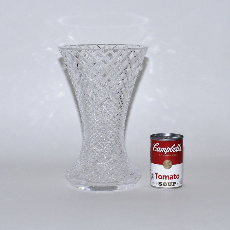 Vintage Diamond Point Crystal Vase | Etsy