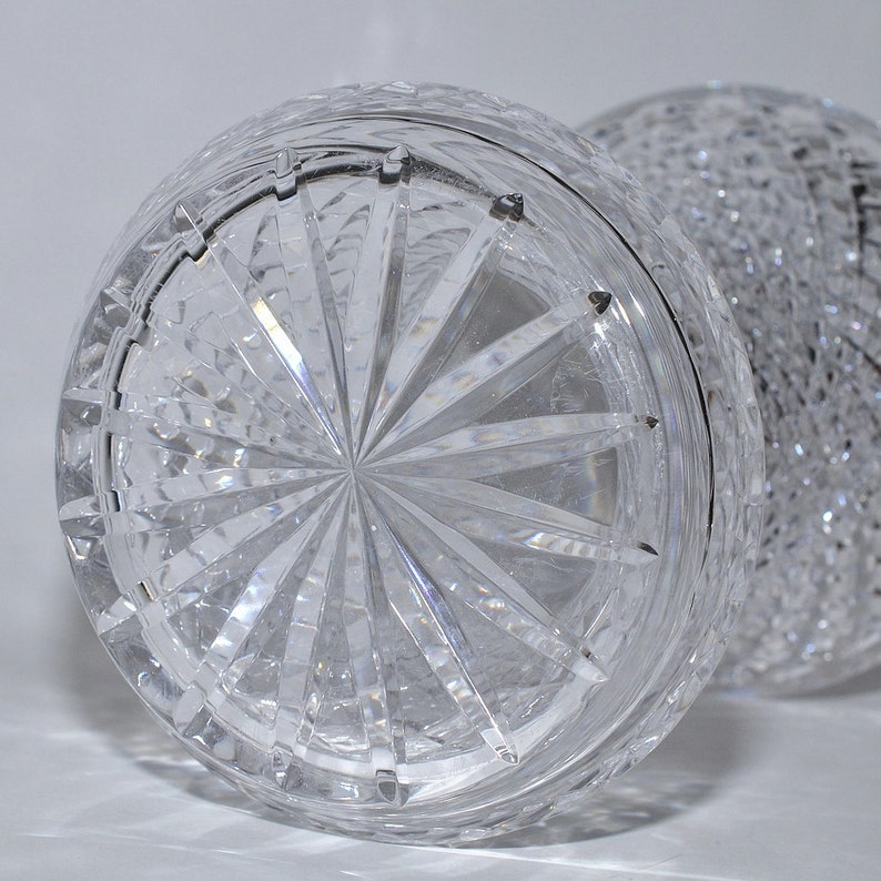 Vintage Diamond Point Crystal Vase | Etsy