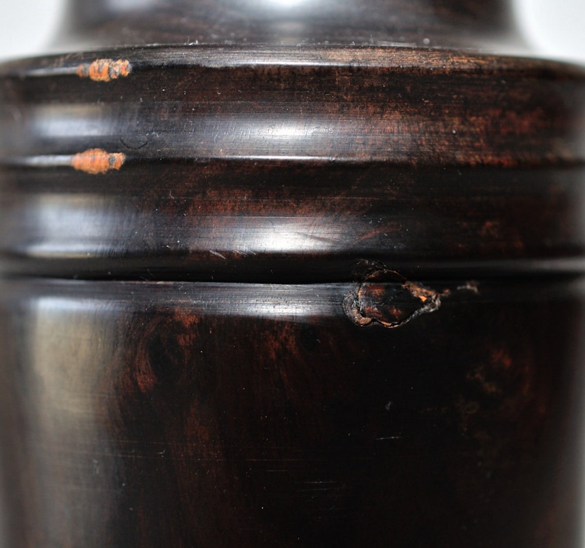 Antique English Treen Treenware Woodenware Lignum Vitae Wood Spill Vase ...