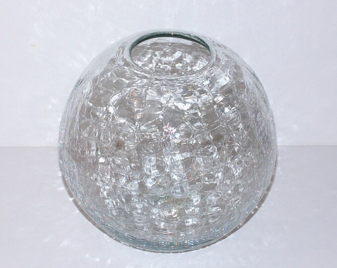Blenko Crackled Glass Fish Bowl 7928L, Circa 1984 - Etsy