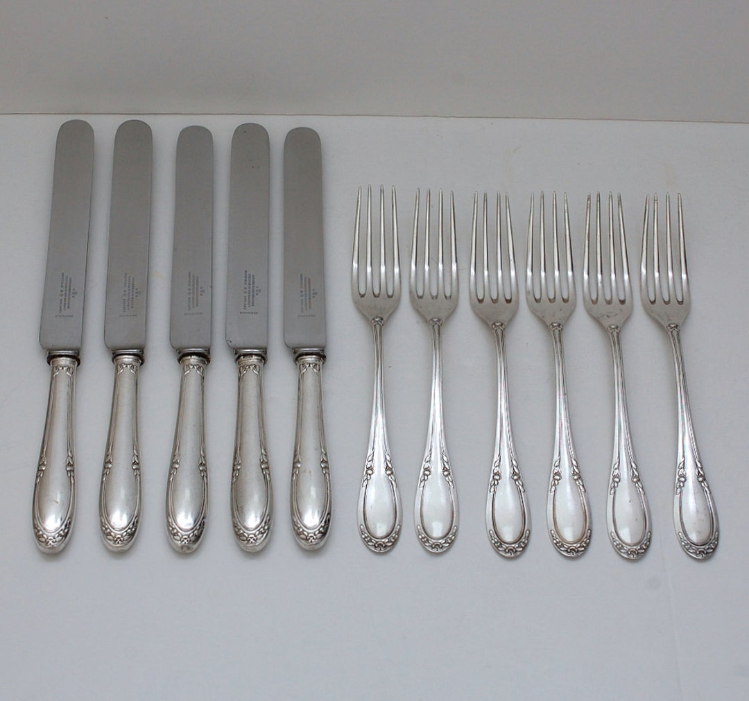Antique Joseph Rodgers German Silver Flatware Set: King George IV ...