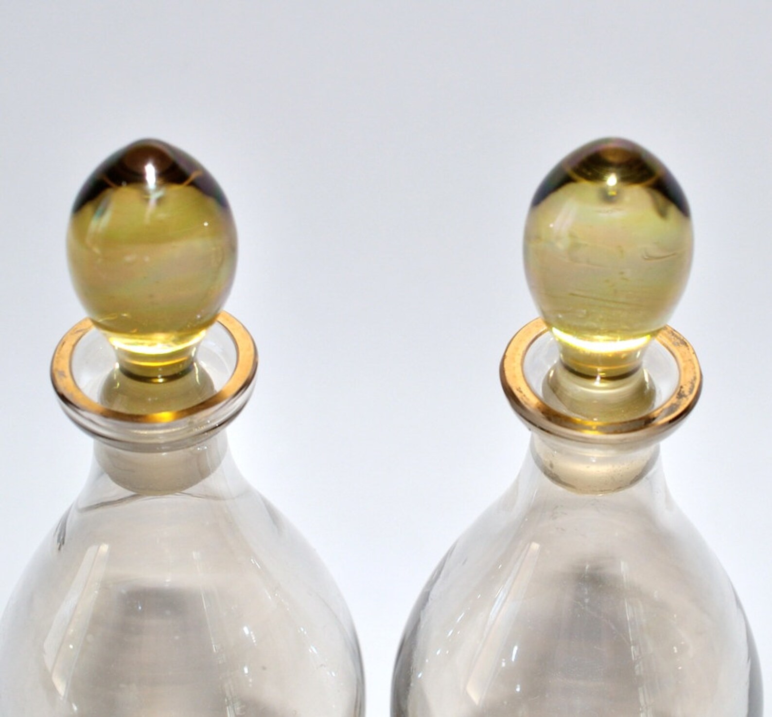 Art Deco Vintage Glass Decanters Perfume Bottles With Luster Finish and ...
