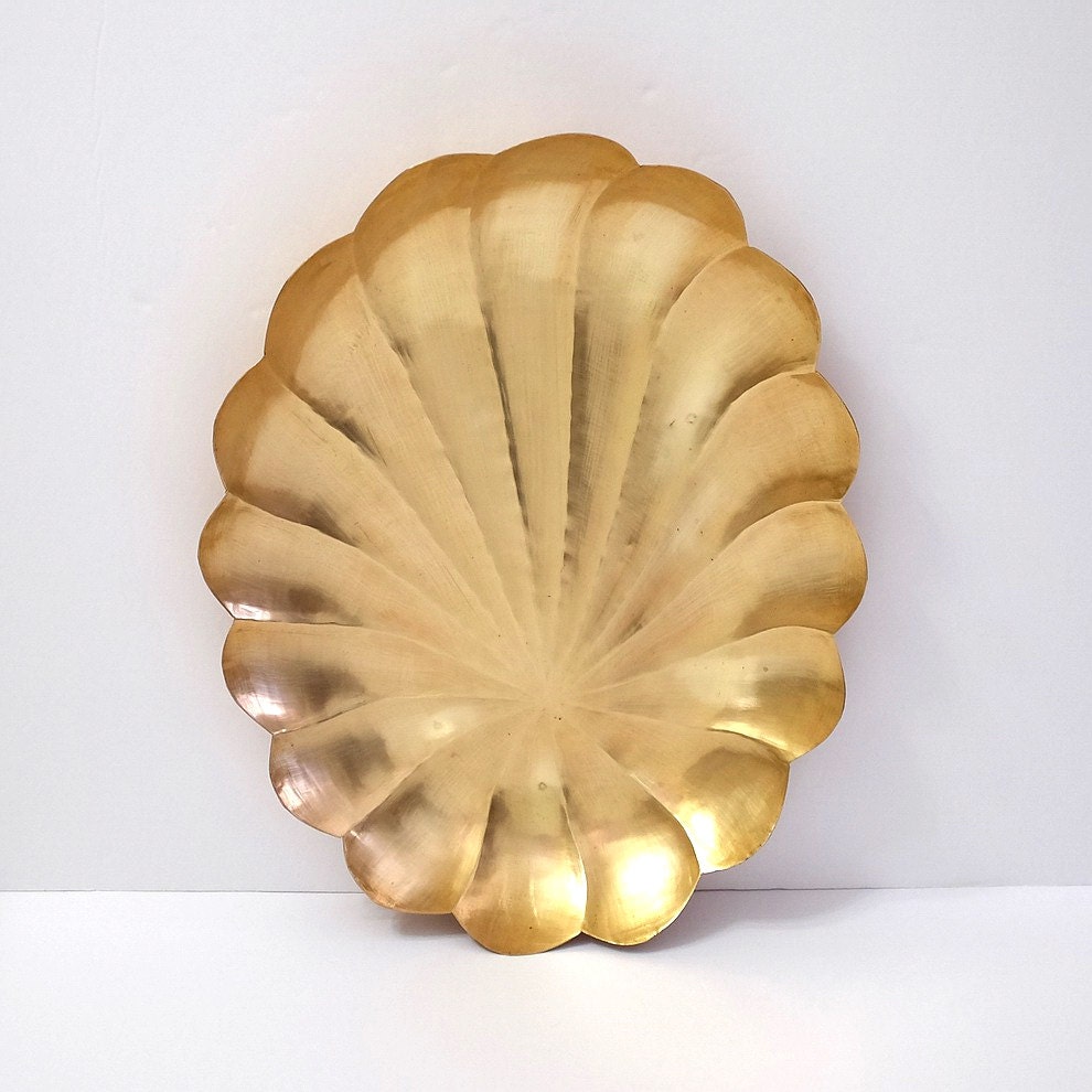 Vintage Hand Wrought Large Brass Shell, Wall Decor Wall Hanging - Etsy