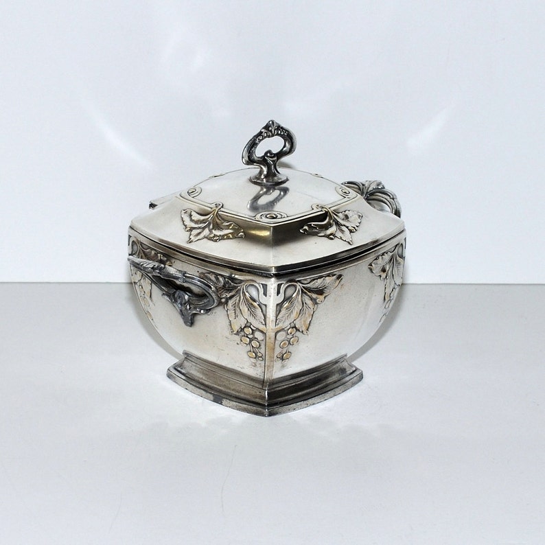 Antique WMF Buch Brothers Warsaw Poland Blackcurrant Silver Tea Caddy ...