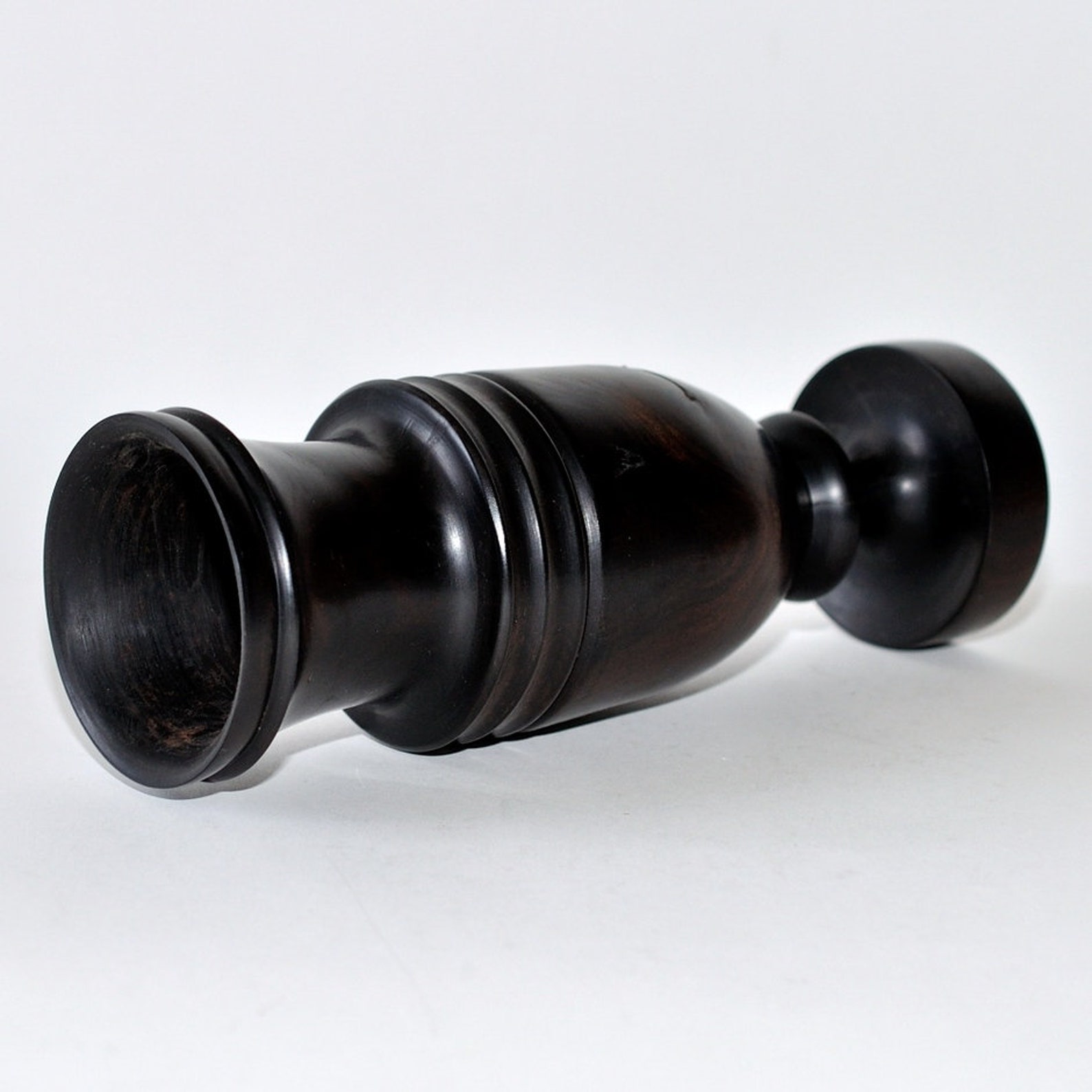 Antique English Treen Treenware Woodenware Lignum Vitae Wood Spill Vase ...