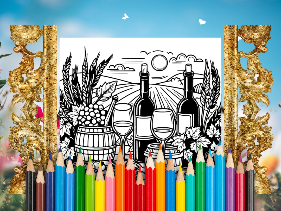 Winery Coloring Page - Etsy