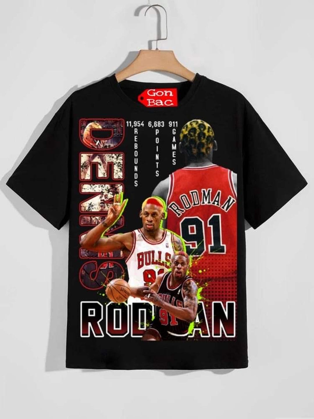 Dennis Rodman Vintage Graphic T-shirt – Retro Basketball Fan Tee - Etsy