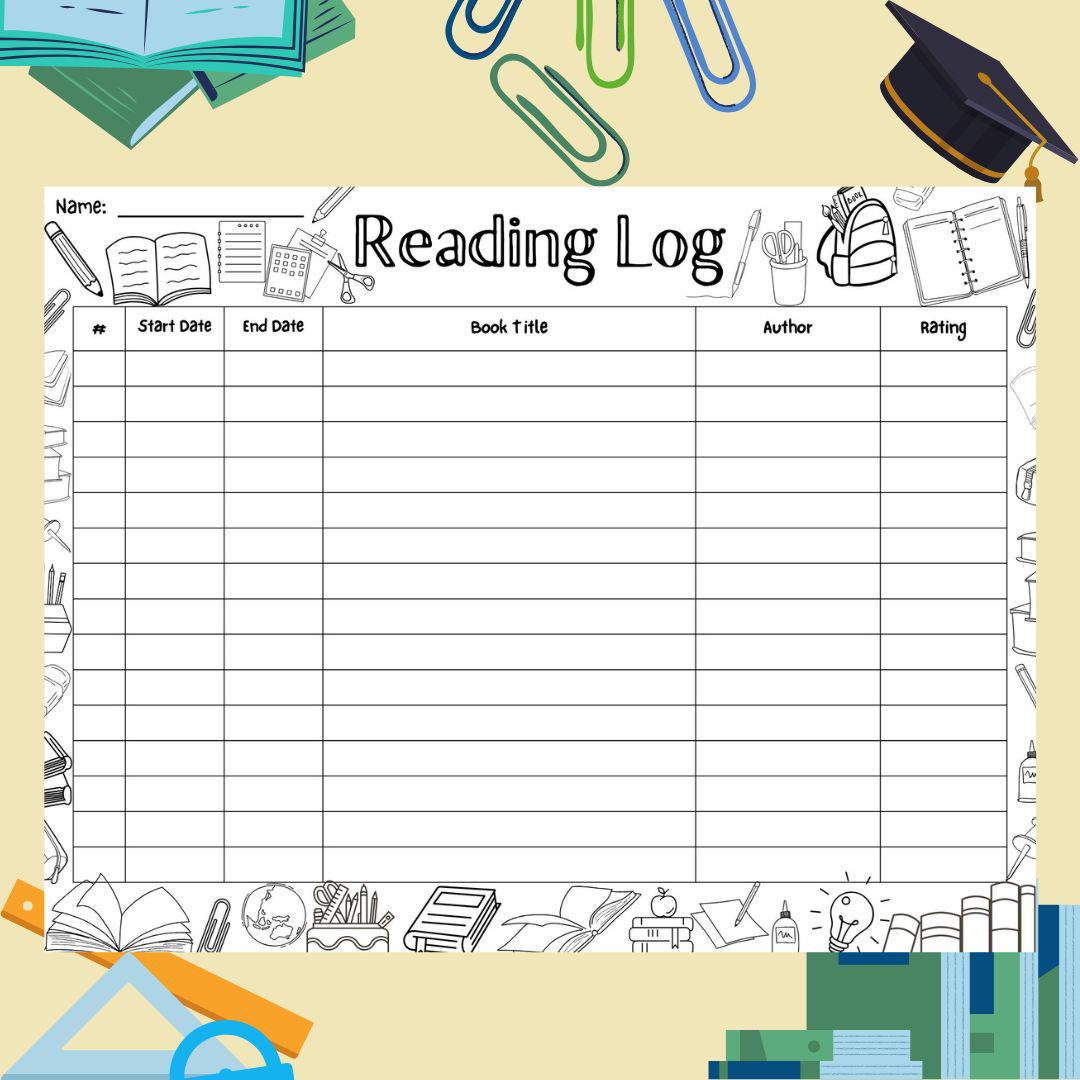 Reading Log for School - Reader Tracker for Kids - Reading Challenge ...