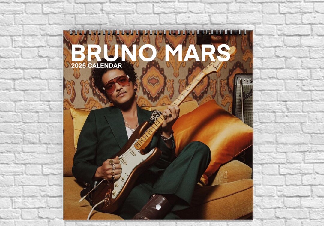 Calendário Bruno Mars 2025 Calendário de parede 2025 Produtos Bruno ...