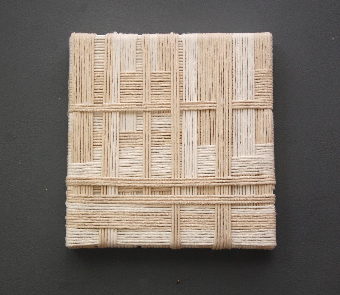 Woven String Dimensional Wall Art Beige Textured Wall Hanging Decor - Etsy