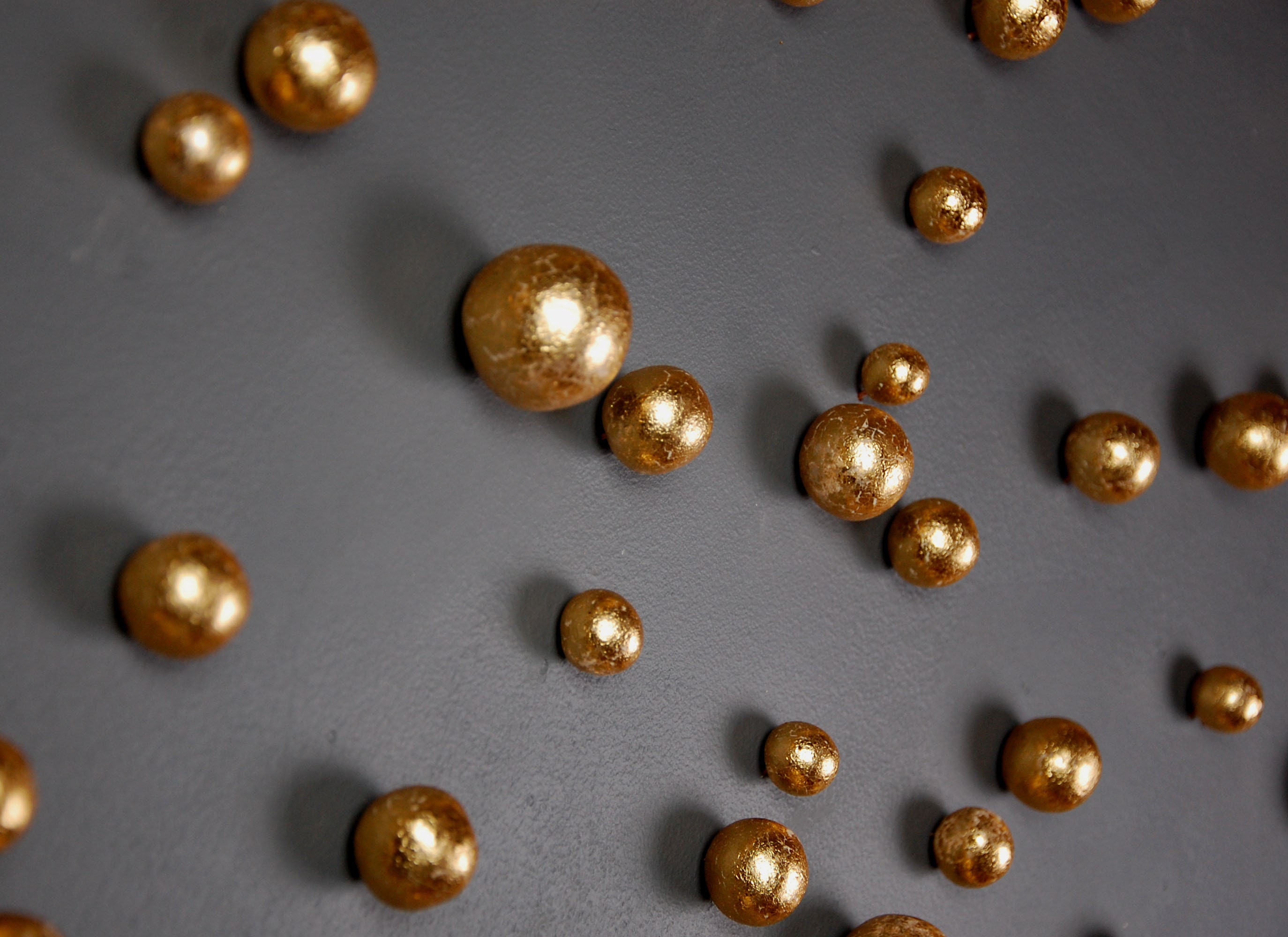 Gold Leaf Wall Spheres Abstract Elegant Orb Installation Art for Home ...