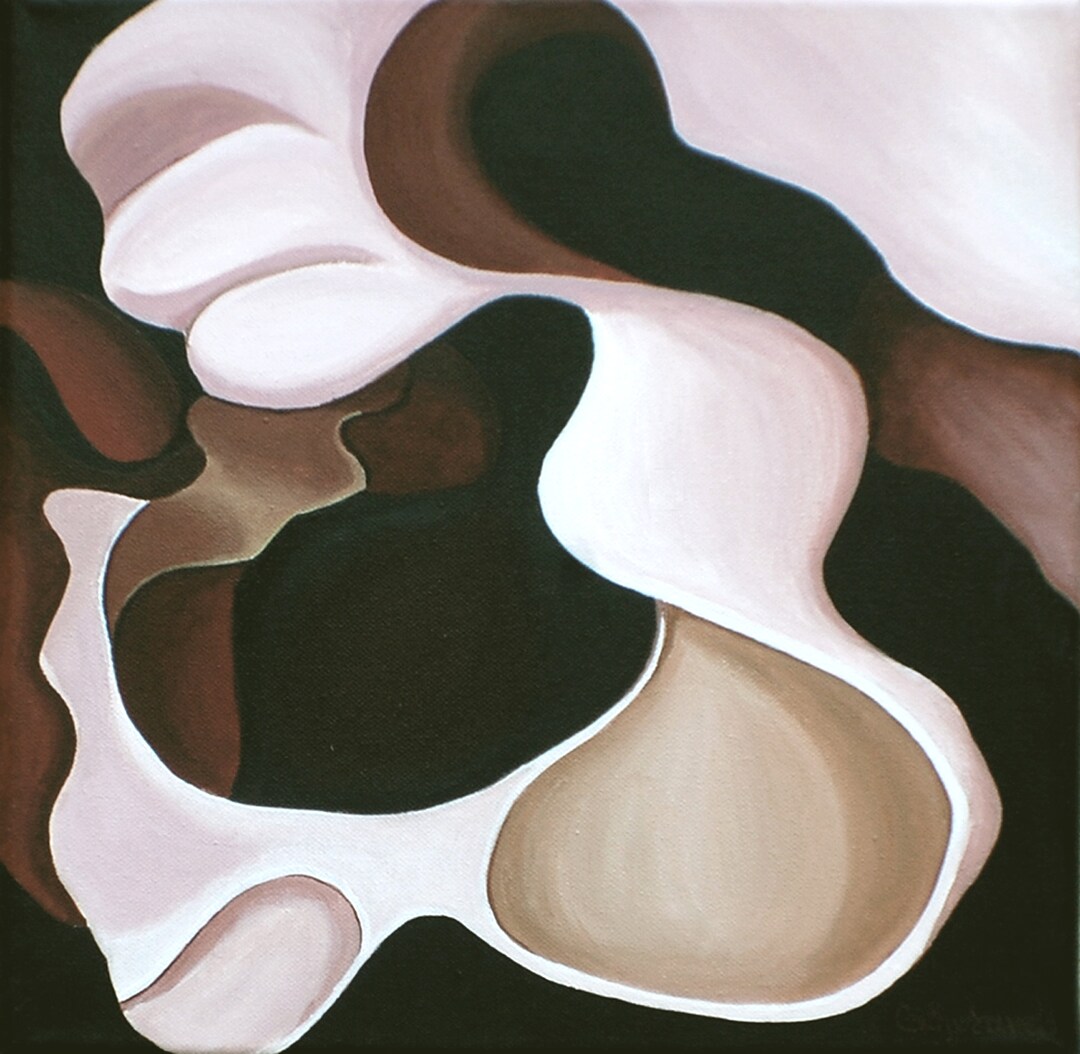 Modern Organic Abstract Shapes Neutral Brown Modern Canvas Print Wall ...