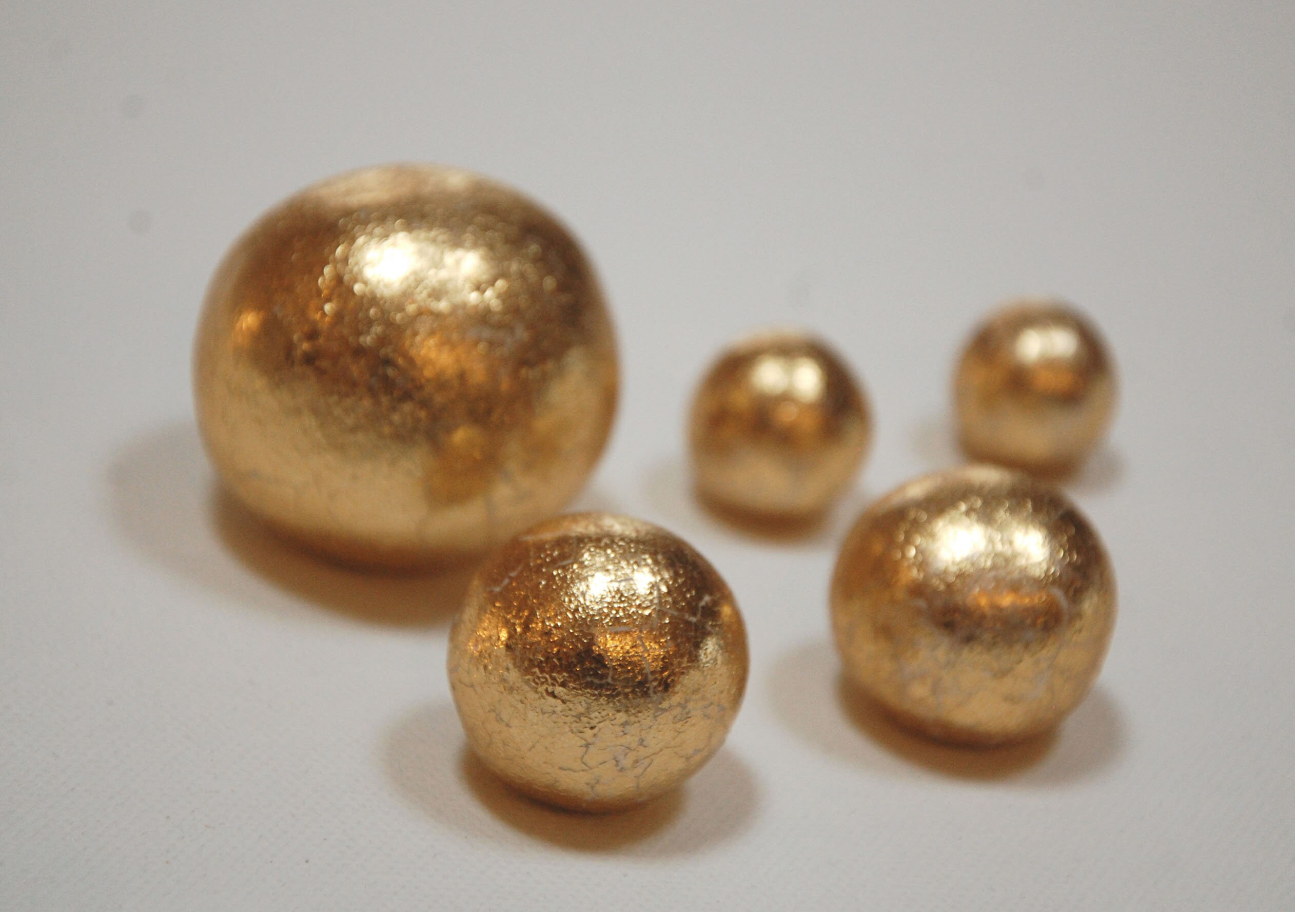 Gold Leaf Wall Spheres Abstract Elegant Orb Installation Art for Home ...