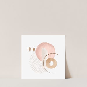 Printable Art Shapes Square Set of 6 Peach Pink - Etsy