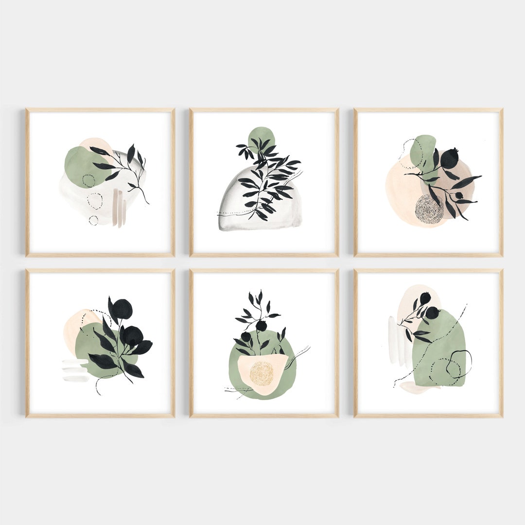 Printable Art Abstract Square Sage Green - Etsy