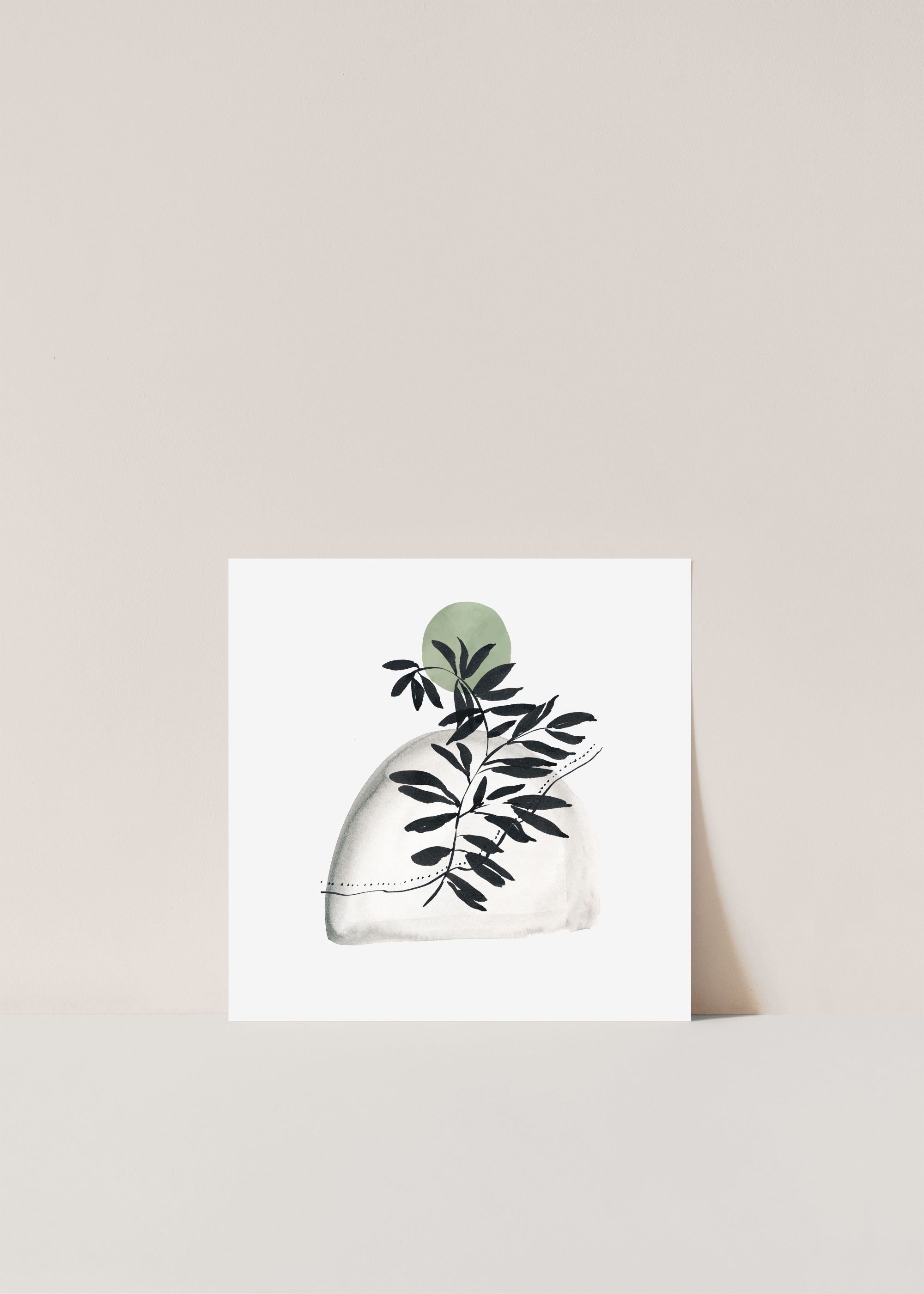 Printable Art Abstract Square Sage Green - Etsy