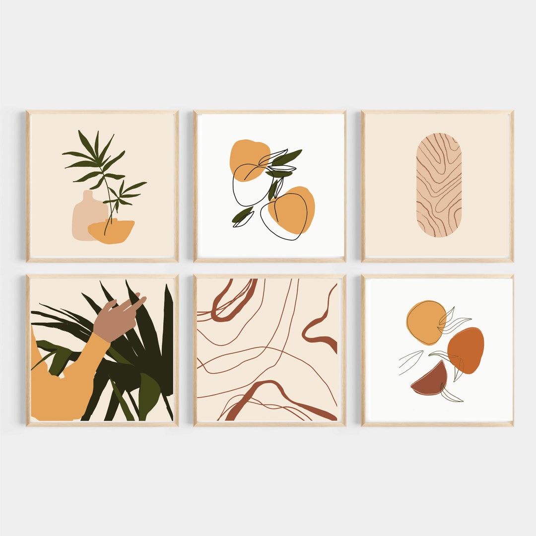 Printable Art Plants Boho Square Set of 6 - Etsy