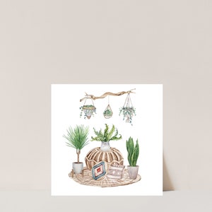 Printable Art Square Set of 9 Boho Plants - Etsy