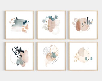 Printable Art Abstract Square Set of 6 - Etsy