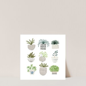 Printable Art Square Set of 9 Boho Plants - Etsy