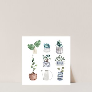 Printable Art Square Set of 9 Boho Plants - Etsy