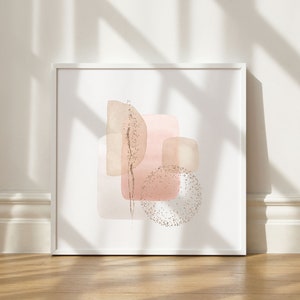 Printable Art Shapes Square Set of 6 Peach Pink - Etsy