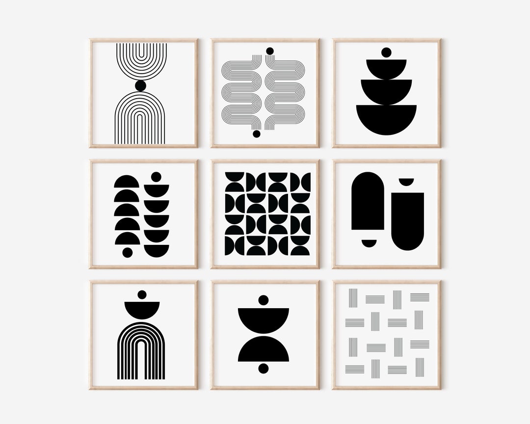 Square Art Print Lines Black Printable - Etsy