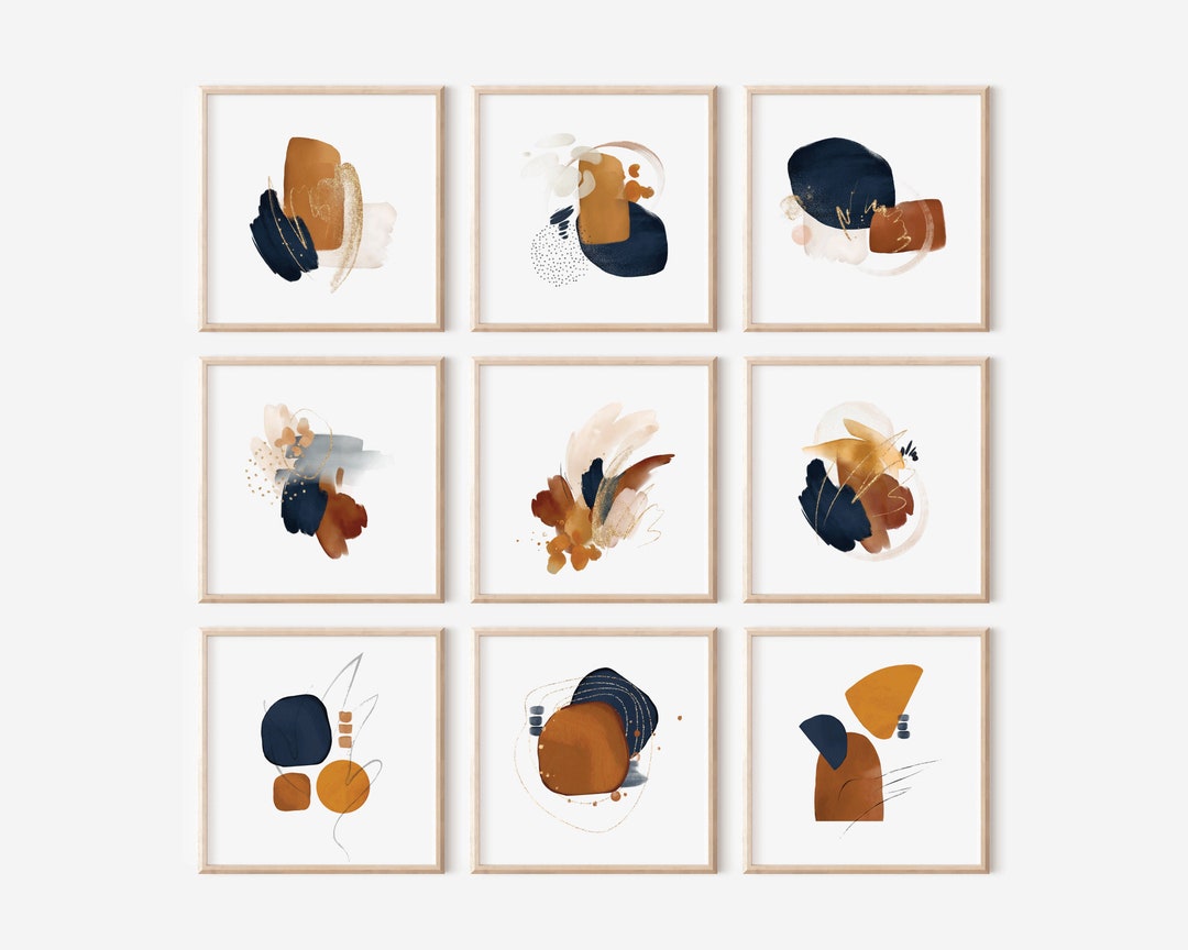 Printable Art Abstract Square Set of 9 - Etsy