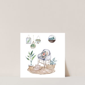 Printable Art Square Set of 9 Boho Plants - Etsy