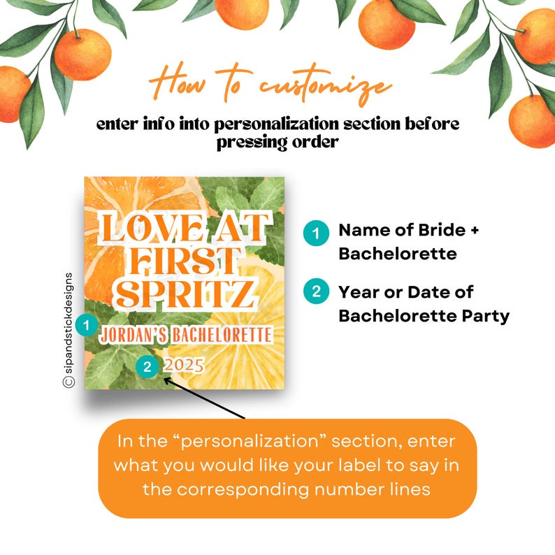 Aperol Spritz Bachelorette Party Favor Labels: Custom Mini Liquor ...
