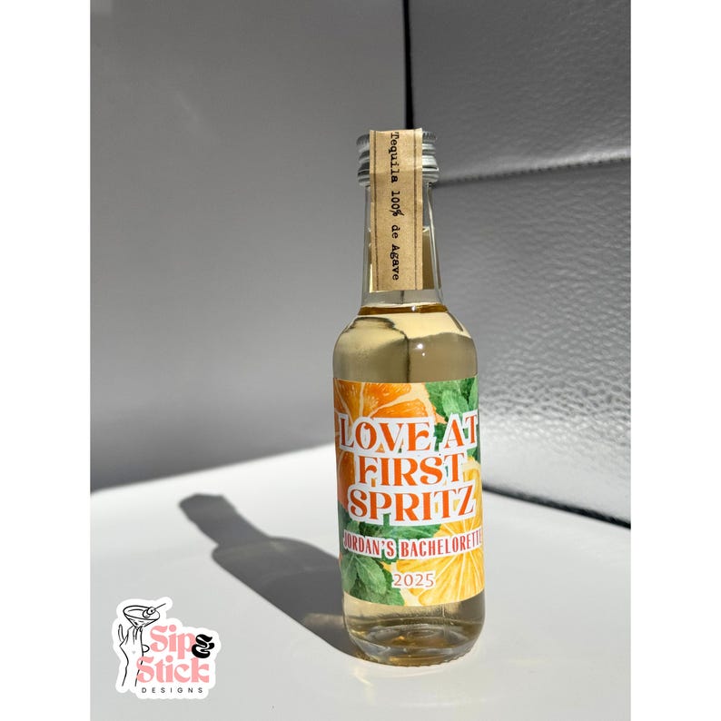 Aperol Spritz Bachelorette Party Favor Labels: Custom Mini Liquor ...