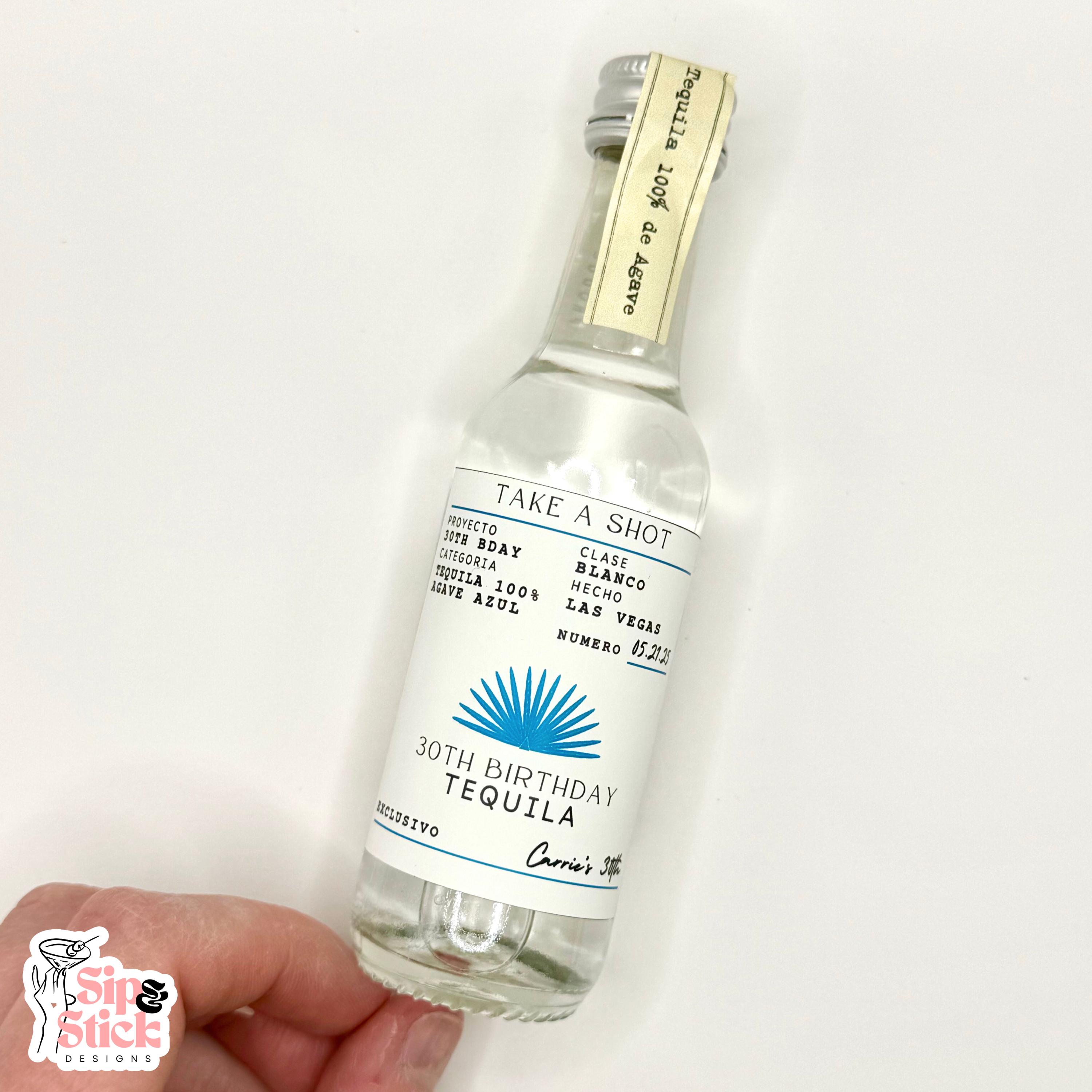 Custom Birthday Tequila Shooter Label: Casamigos Inspired Sticker ...