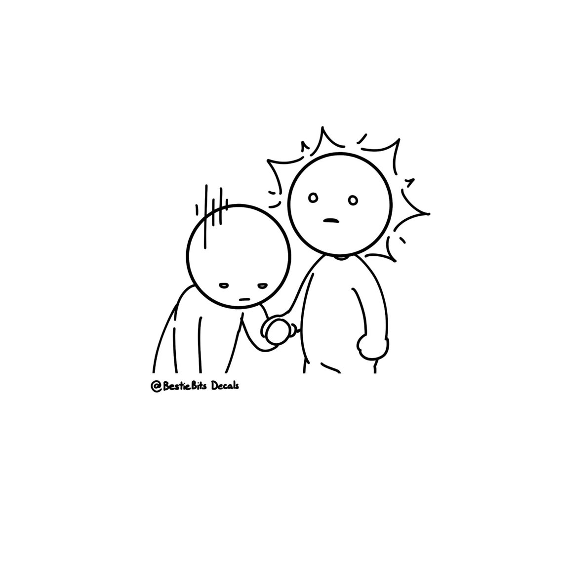 Introvert Extrovert Bff/duo Sticker, Minimal, Smiski Inspired, Funny ...