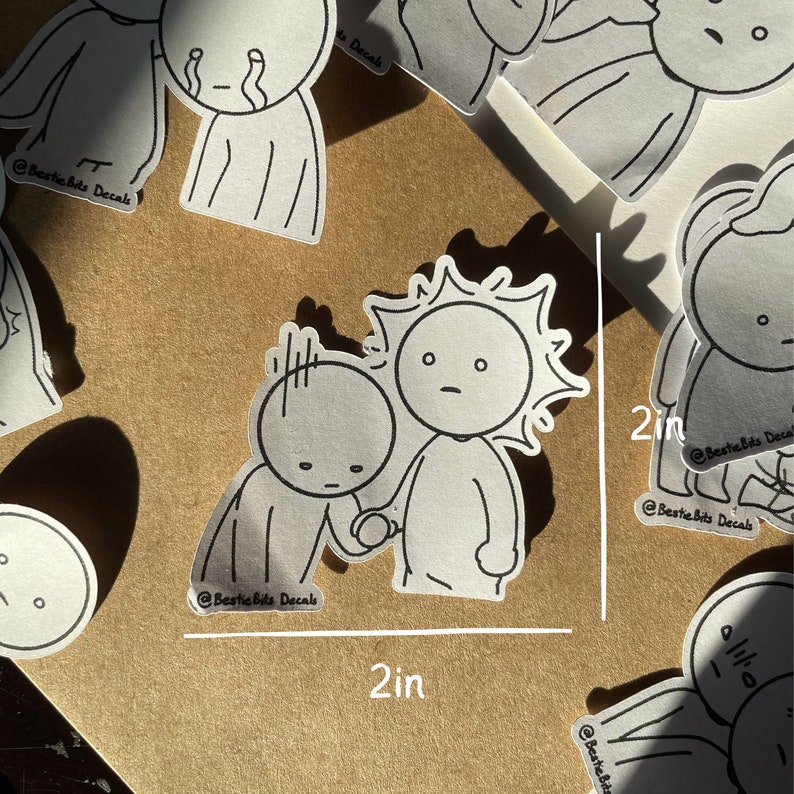 Introvert Extrovert Bff/duo Sticker, Minimal, Smiski Inspired, Funny ...