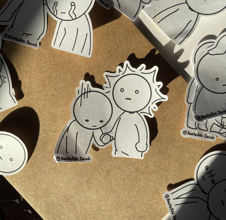 Introvert Extrovert Bff/duo Sticker, Minimal, Smiski Inspired, Funny ...