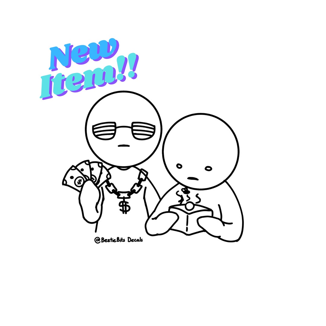 Rich Poor Bff/duo Sticker Meme, Funny and Retable Moments With Friends ...