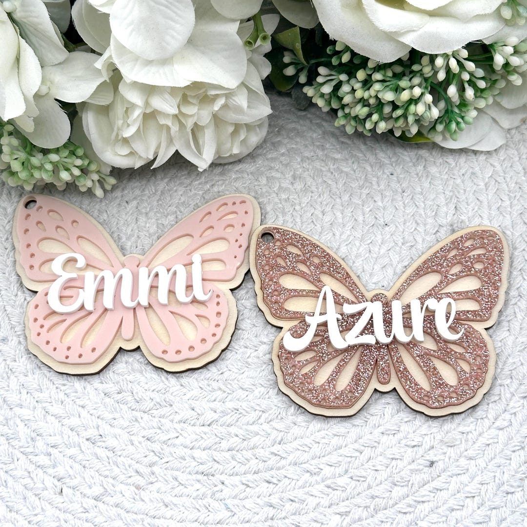 Butterfly Acrylic Name Tag| Custom Name Tag| Basket Name Tag| Butterfly ...