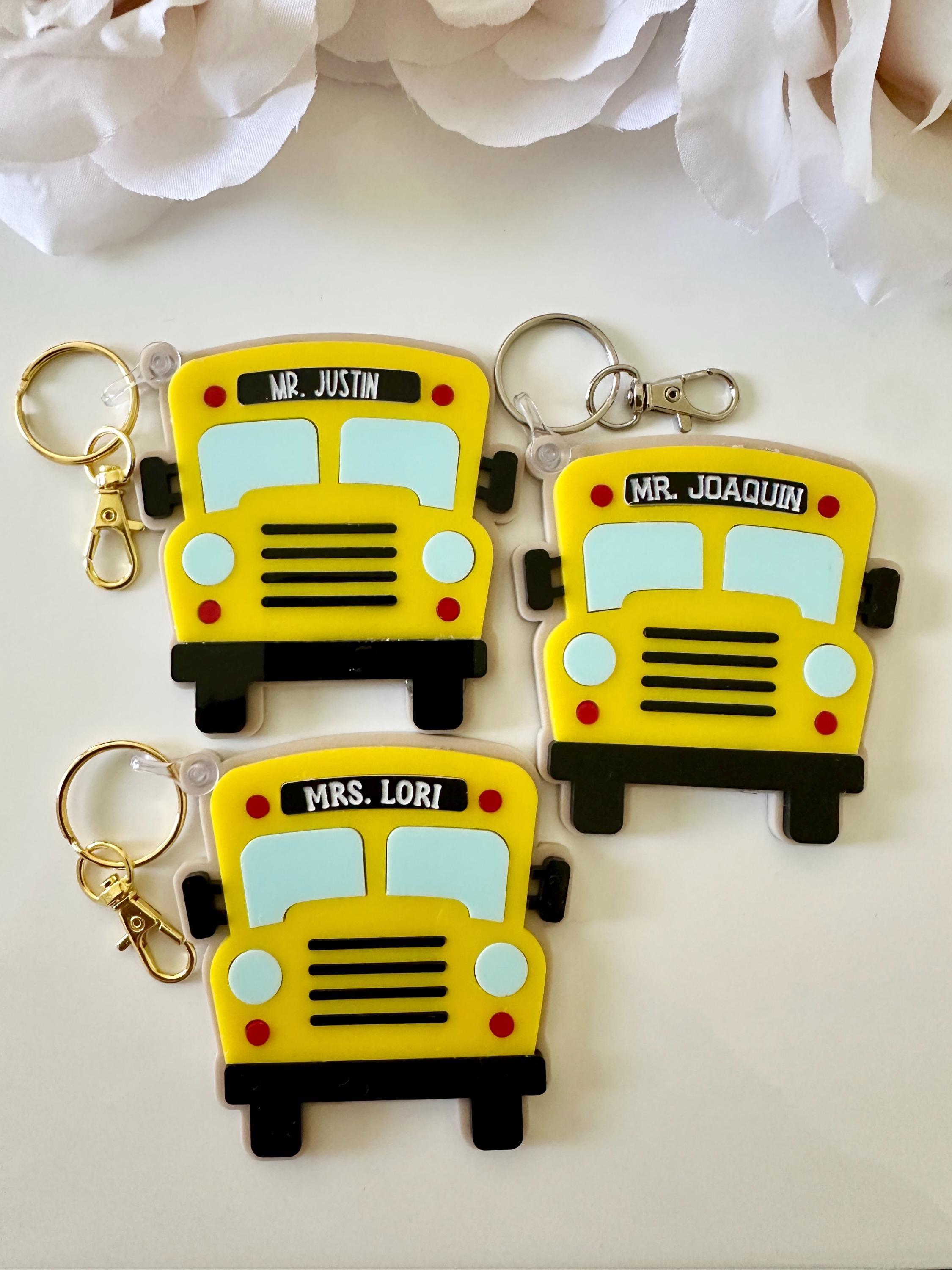 Custom School Bus Acrylic Keychain | Bus Driver Appreciation Gift - Etsy
