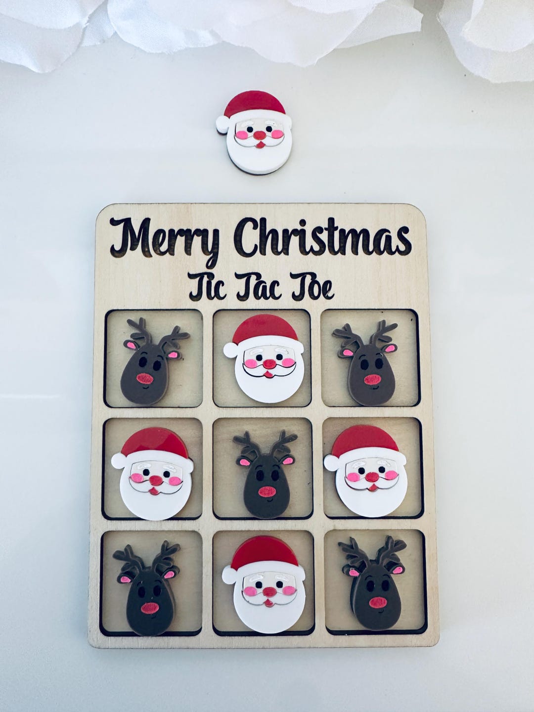 Christmas Tic Tac Toe Game | Stocking Stuffer, Travel Size Game - Etsy